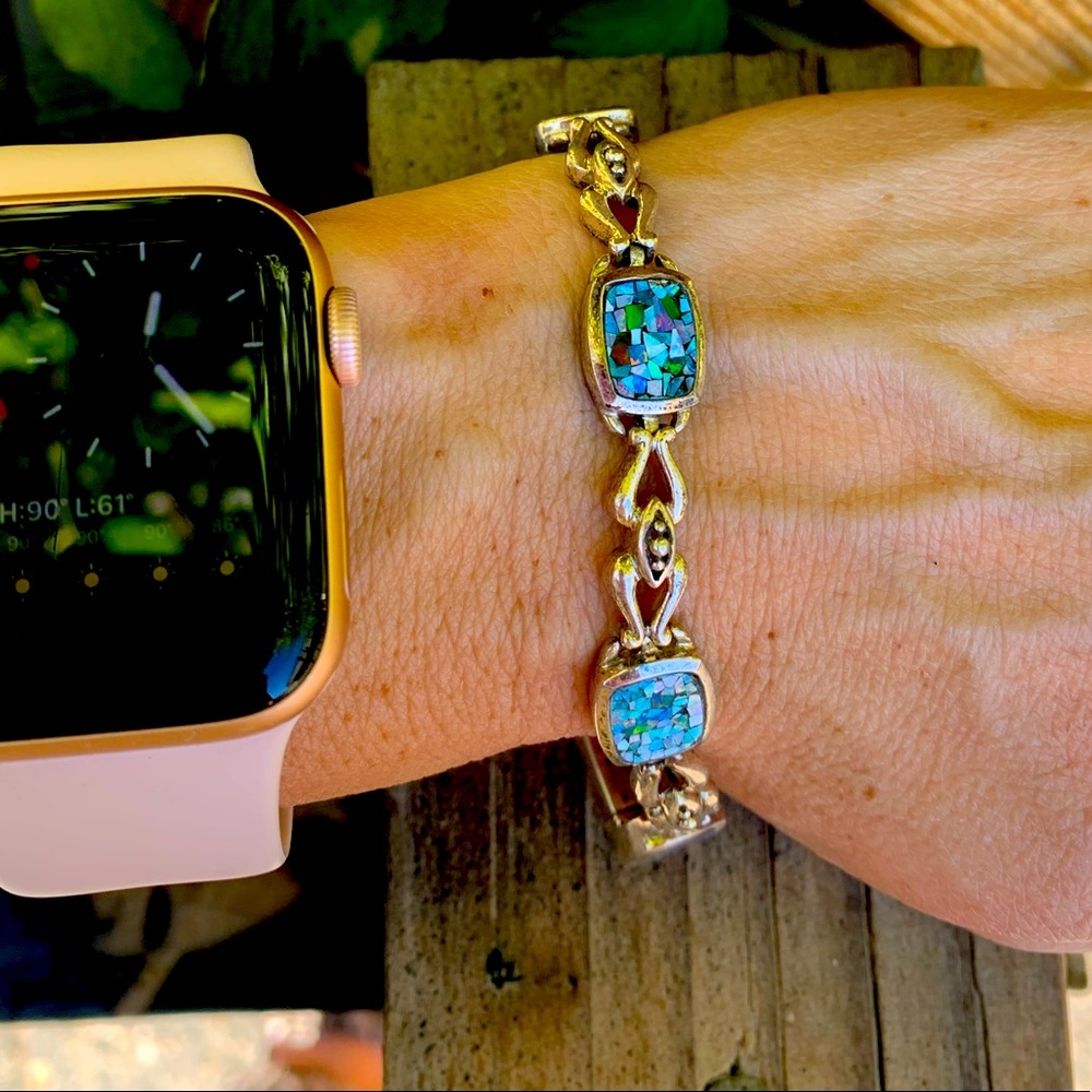 Whitney Kelly Silver Mosaic And Opal Bracelet - Gem